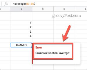 How To Fix A Formula Parse Error In Google Sheets