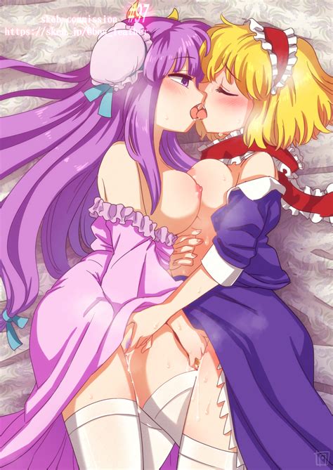 Rule 34 2girls Alice Margatroid Artist Name Asymmetrical Docking Bed Blonde Hair Blush Bon