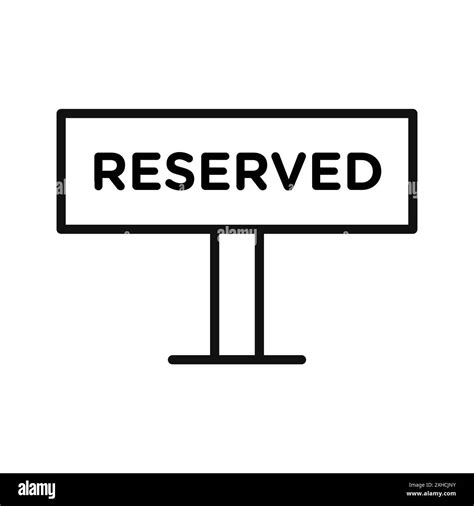 Reserved Icon Vector Symbol Or Sign Set Collection In Black And White