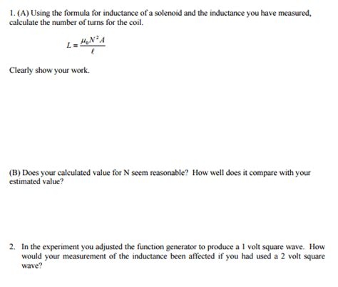 ☑ Formula Inductance Of Solenoid