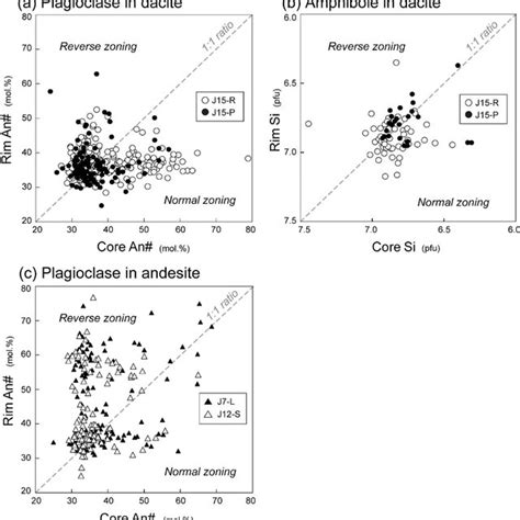 Classification Of Amphibole Cores In The Juvenile 1991 Samples
