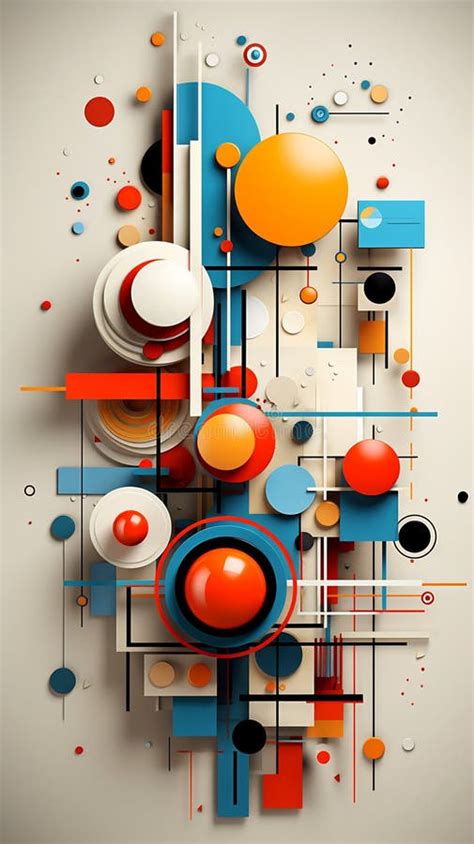 Colorful Abstract Image With Circles Circles And Shapes Generative