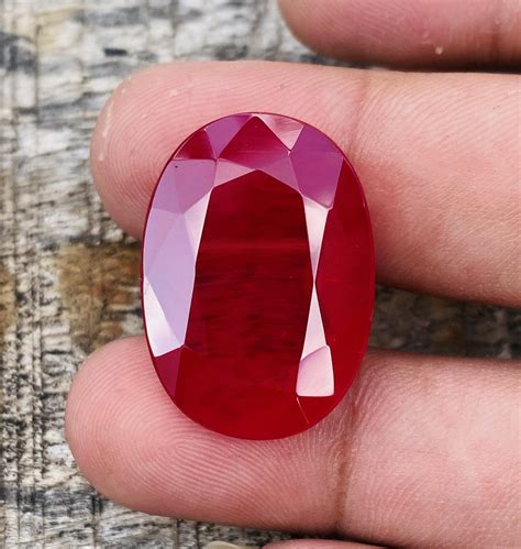 Lab Created Ruby Cut Rings Ruby Gemstone Wedding T Oval Shape Cut