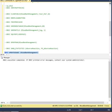 Database Console Commands In Sql Server