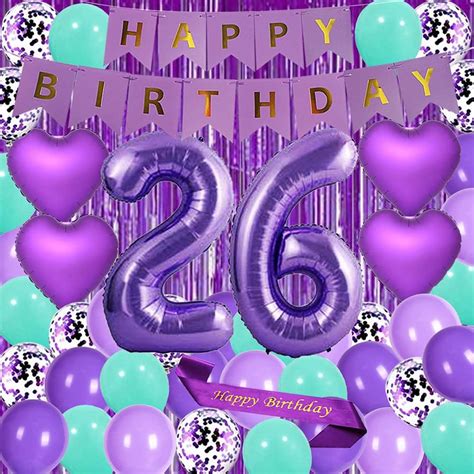 Purple 26th Birthday Party Decorations Supplies Purple