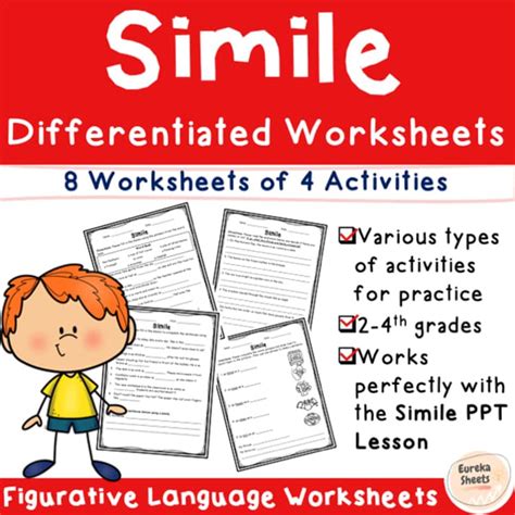 Figurative Language Simile Differentiated Worksheets By Eureka Sheets