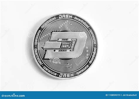 Crypto Currency Digital Silver Coin Dash Stock Image Image Of Miner