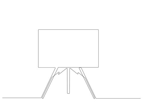 Premium Vector Continuous One Line Drawing Of Standing Whiteboard One