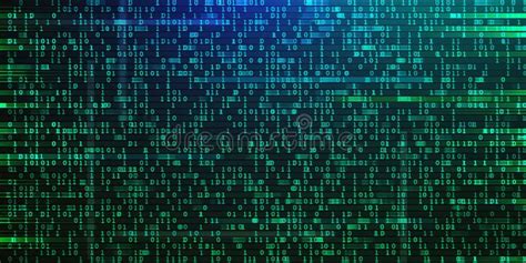 Binary Code Background Numbers 1 0 Displayed On Monitor Screen Stock