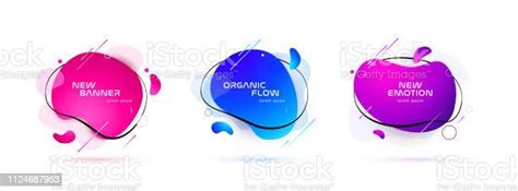 액체 색 추상적인 기하학적 도형의 집합입니다 최소한의 배너 로고 사회 게시물에 대 한 유체 그라데이션 요소 미래 지향적인 세련 된 동적 요소입니다 추상적인 배경입니다