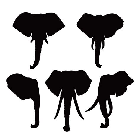 Premium Vector Hand Drawn Elephant Head Silhouette