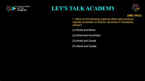 Maternal Effect Genes Regulating Anterior Structures In Drosophila Embryo The Role Of Bicoid
