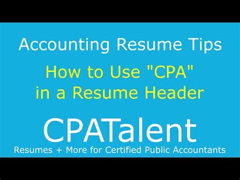 How To Add Section Of Cpa On Resume