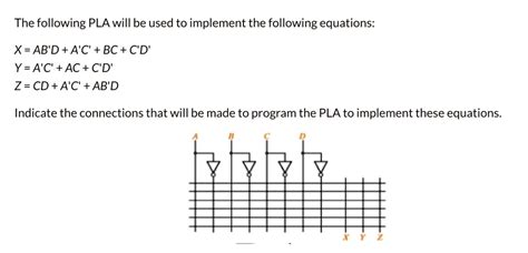 [get answer] the following pla will be used to implement the following