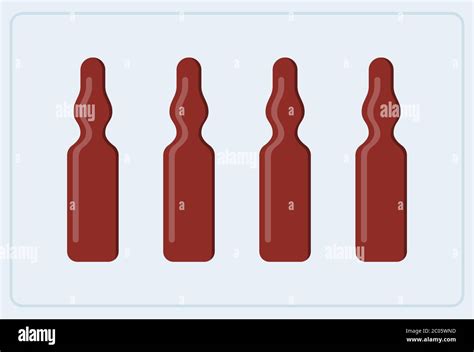 Packaged Glass Ampoules Vector Icon Flat Isolated Stock Vector Image