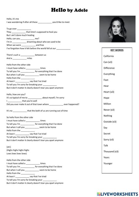 Ejercicio Interactivo De Hello Adele In 2025 Essay Writing Skills
