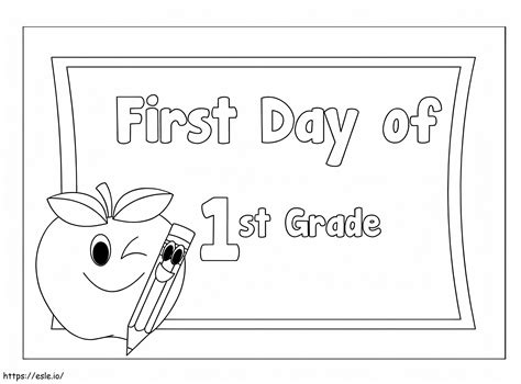 1st Day Of First Grade Coloring Page