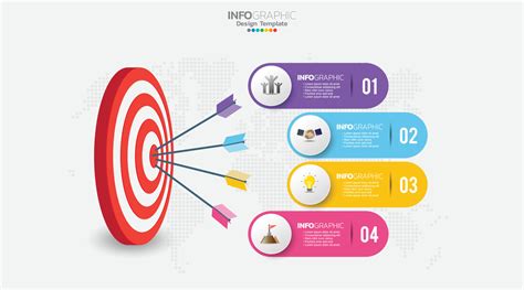 Objetivo Con Seis Pasos Para La Plantilla Infográfica De Su Objetivo