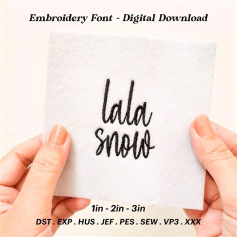 Lala Snow Embroidery Font Calligraphy Font Christmas Style