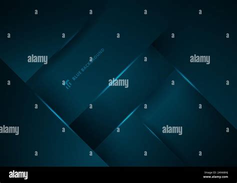 Abstract Blue Geometric Overlap Layer Background With Lighting Vector