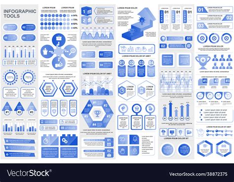 Bundle Infographic Elements Data Visualization Vector Image