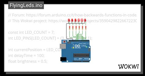Flying Leds Wokwi ESP32 STM32 Arduino Simulator