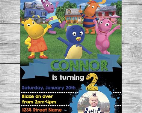Backyardigans Photo Birthday Party Invitation Customizable Birthday