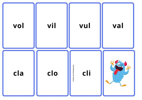 Jeu De Cartes Syllabes Complexes