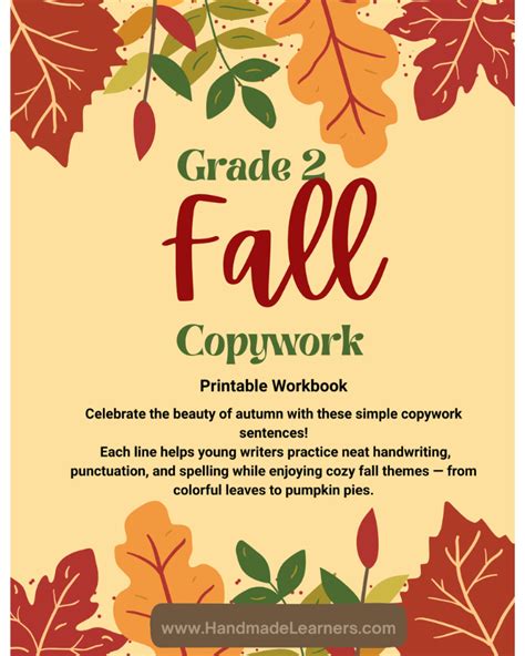 Second Grade Copy Work Handmade Learners