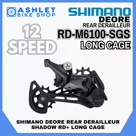 Original Shimano Deore Rd M6100 Sgs Rear Derailleur Shadow Rd 12 Speed