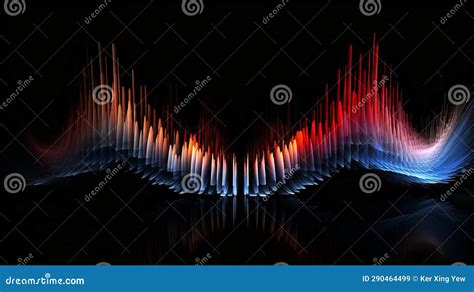 hypnotic audio waveforms transforming into abstract art forms stock