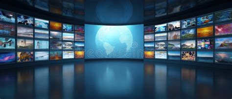 The Digital World Showcased Through An Immersive Visualization Of Multiple Screens Ai Generated