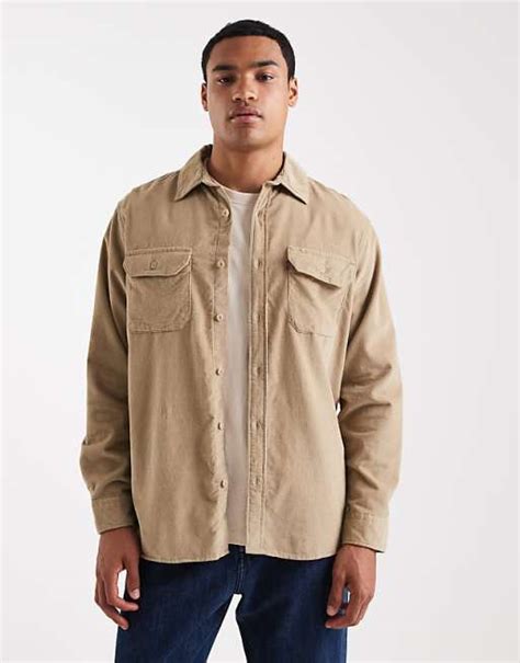 Levis Jackson Cord Worker Shirt In Beige Asos