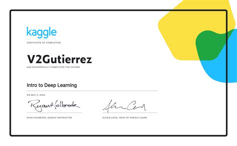 V2gutierrez Completed The Intro To Deep Learning Course On Kaggle