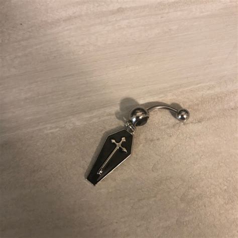 Minimalist Ladybug Belly Button Ring Gold Tone 14 Gauge Etsy