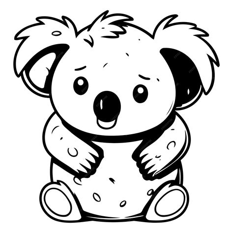 귀여운 만화 코알라 색 배경에 고립된 터 일러스트레이션 프리미엄 벡터