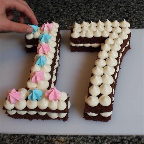Number Cakes For Girls Birthday Number 17 Cake Design Number 17 Cake