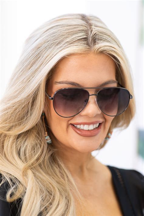 Charcoal Metal Frame Double Bridge Sunglasses · Filly Flair