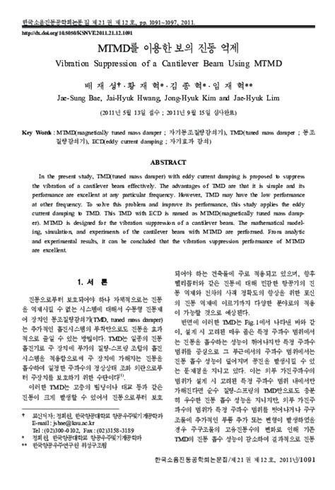 Pdf Vibration Suppression Of A Cantilever Beam Using Eddy Current Damper