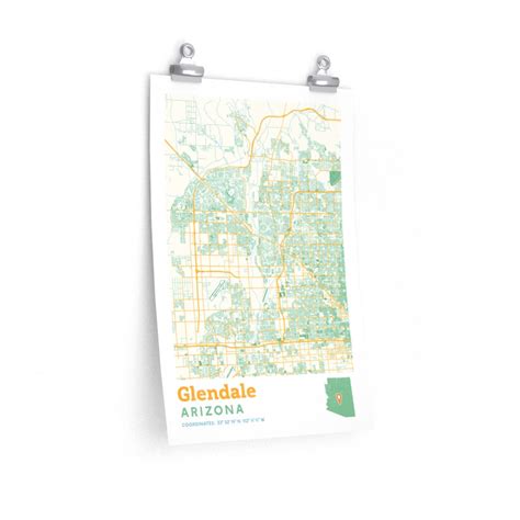 Glendale Arizona City Street Map Poster Allegiant Goods Co