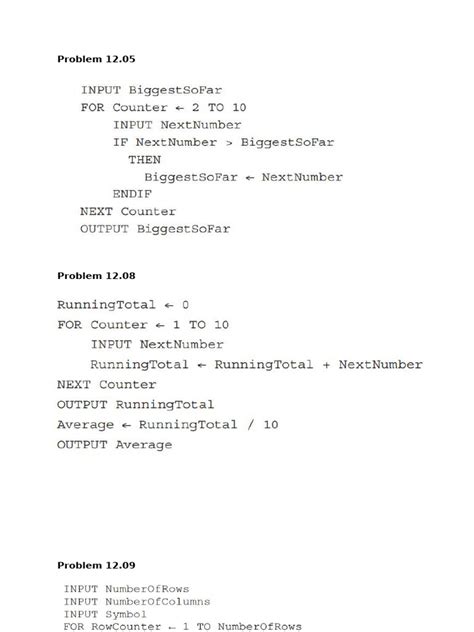 Pseudocode Problem Pdf