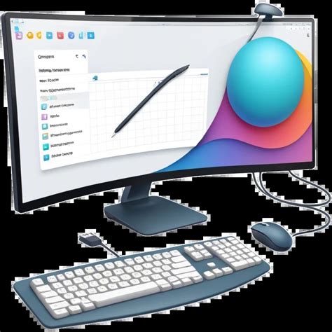 create an emoji for ux ui design large curved monitor displaying ux