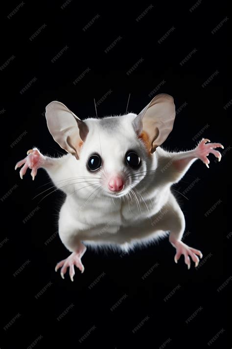 Premium Ai Image Flying White Sugar Glider Wildlife Photography
