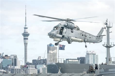 A Kaman Sh 2gi Embarks On Rnzn Otago Protector Class Opv In