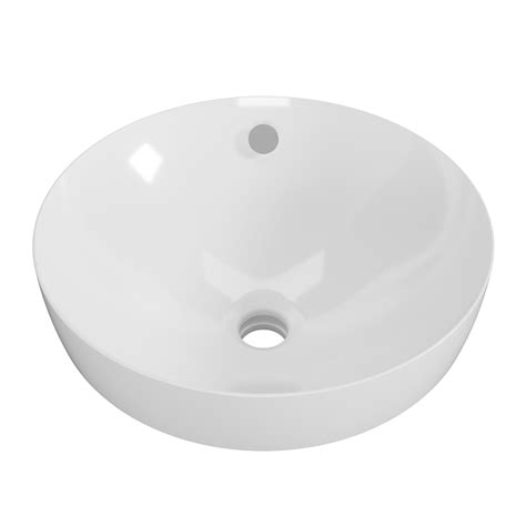 Timberline Henry 360mm Round Semi Inset Basin White Gloss — The Blue