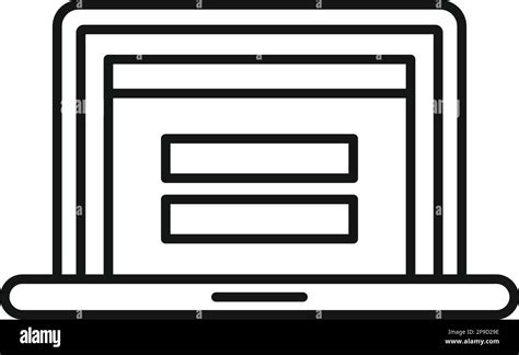 Laptop Authentication Icon Outline Style Stock Vector Image And Art Alamy