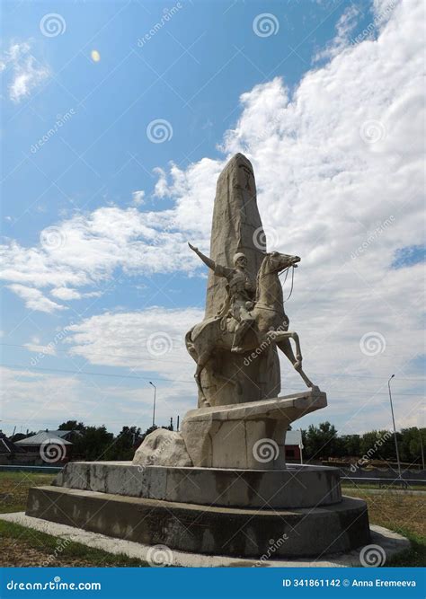 Sculpture Of A Circassian Warrior On Horseback Editorial Photography
