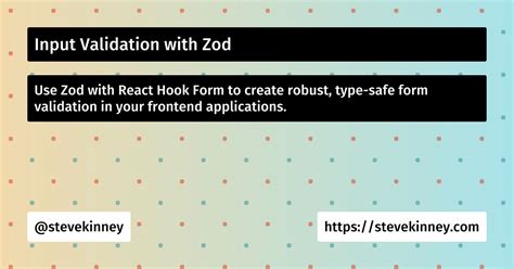 Input Validation With Zod Full Stack Typescript Steve Kinney