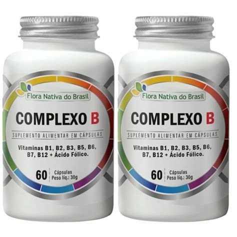 Kit 2x B Complex Vitaminas Do Complexo B 60 Cápsulas Flora Nativa