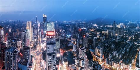 Premium Photo Aerial Photography Of The Night View Of Modern